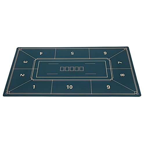 Poker tableclothPoker Table Layout Professional Poker Mat, Portable Rubber Poker Table Top Round, Play Cards, Poker Games, Blackjack, Casino (Color:A)