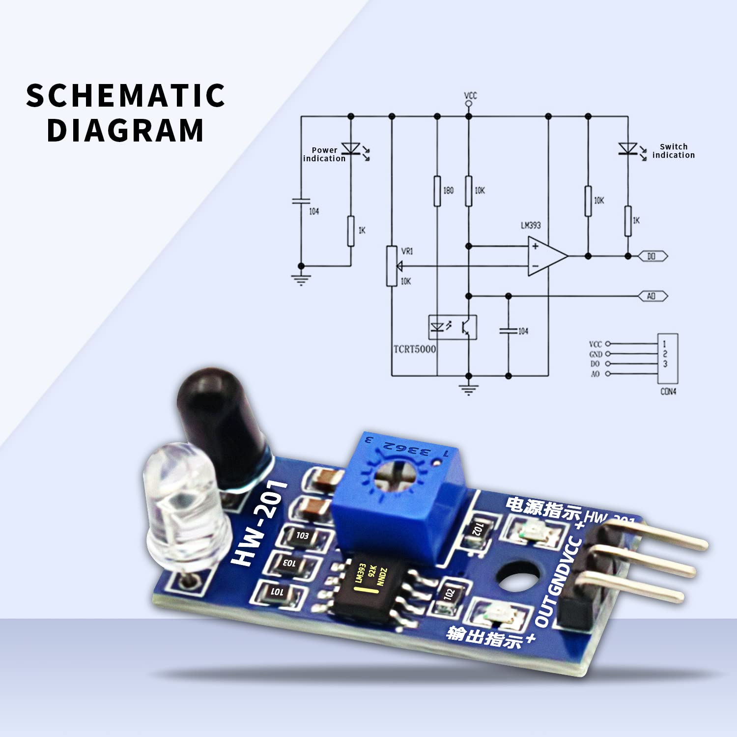 V TELESKY 10Pcs IR Infrared Obstacle Avoidance Sensor Module IR Reflective Photoelectric Distance Sensor with 3-Wire for Arduino Smart Car Robot