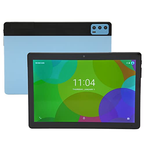 Yunseity 10 Inch IPS HD Tablet, 4G 5G WiFi Calling Tablet, 4GB RAM 256GB ROM PC Tablet, MT6735 8 Core CPU, Dual Stereo Speakers, Great for Gaming Reading Learning (Blue)