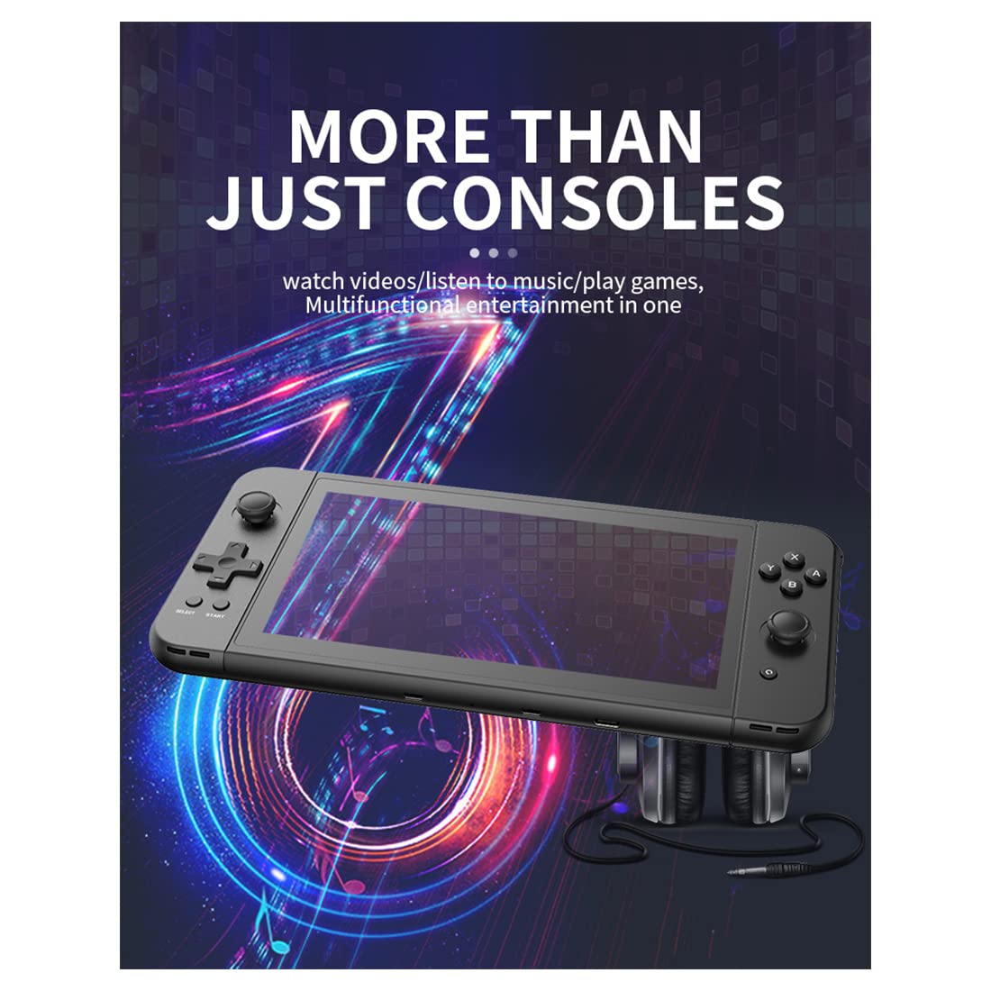 Powkiddy X70 Handheld Game Console, Portable Retro Video Game Console with Open Linux System Built-in 6,000 Games, Handheld Video Games Player with 64G TF Card 7 Inch IPS Screen