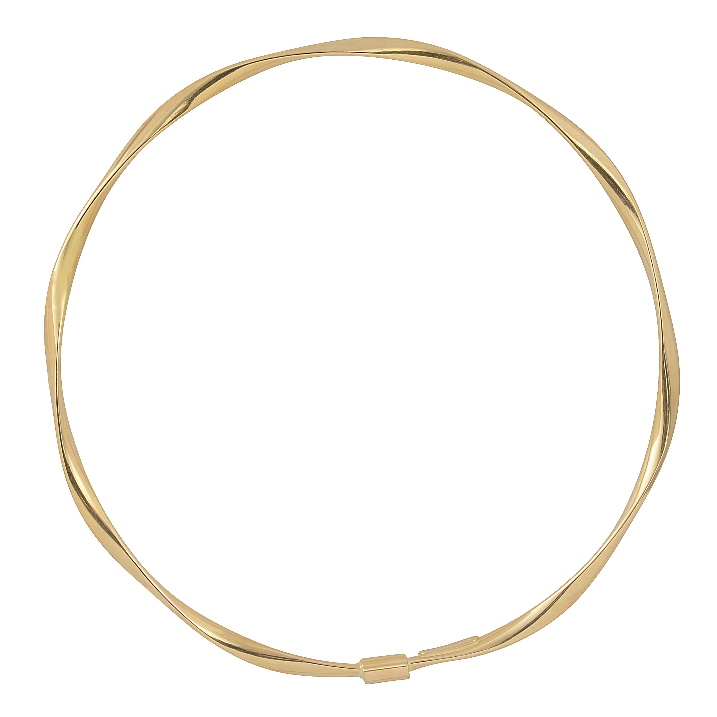 Kooljewelry 14k Yellow Gold 2.5 mm Polish Twist Slip-on Bangle Bracelet