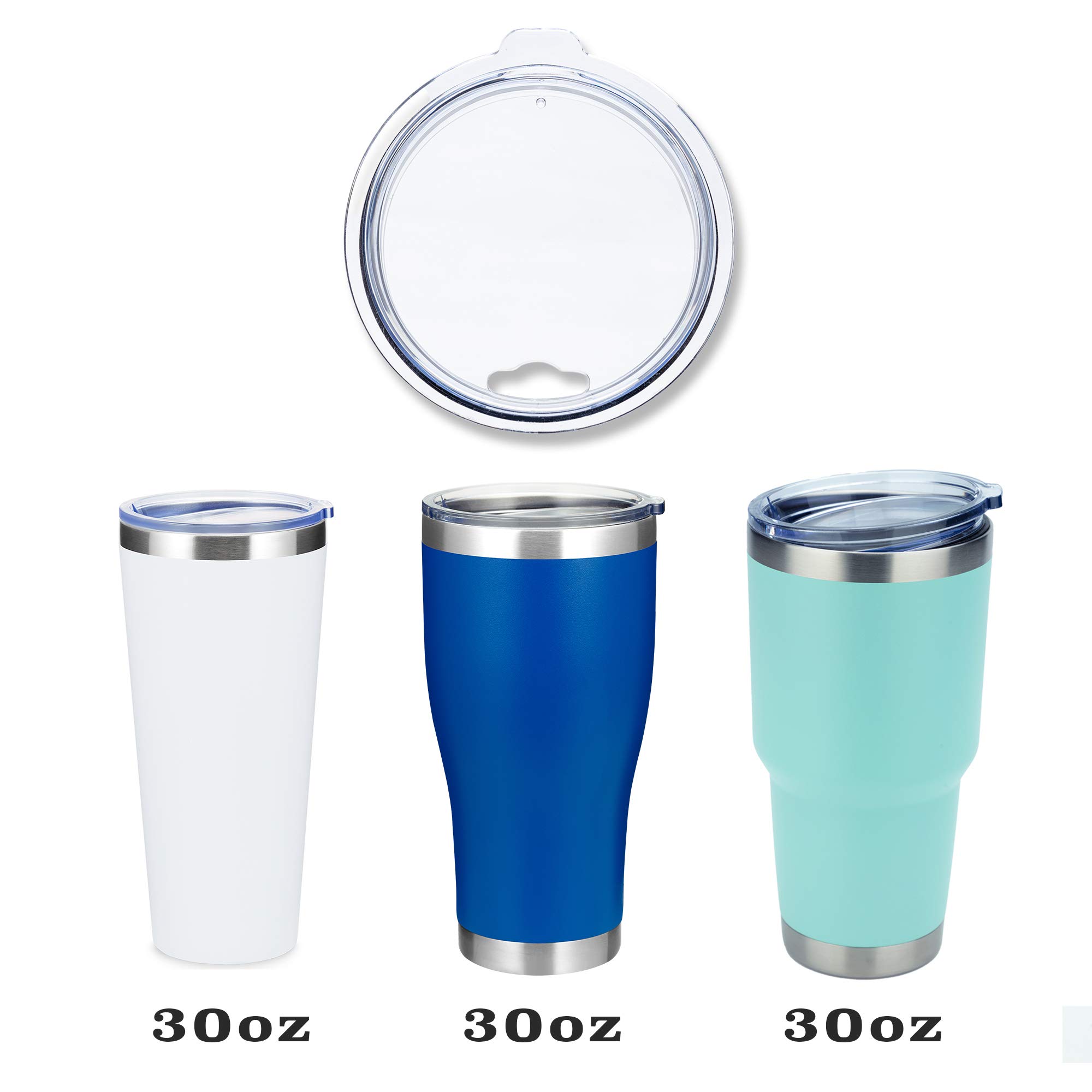 MEWAY 30 oz Insulated Tumbler Slip Lid,Travel Tumblers Only Cover Cup, Spill Proof Lidt (30 oz, 2 Pack)