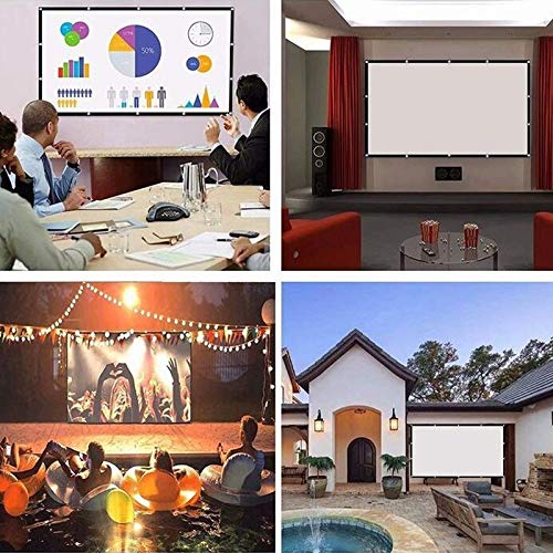 KXDTZ 84 Inch Projector Screen 16:9 White Dacron Diagonal Video Projection Screen Wall Mounted for Home Theater Movie