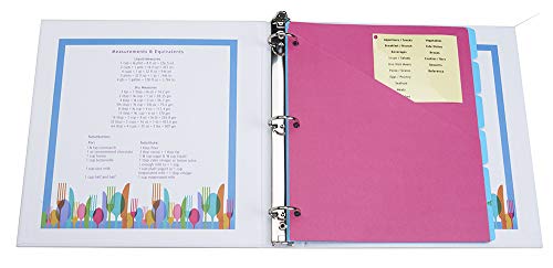 Modern Cuisine Recipe Binder Bundle with Full Page Plastic Sleeve Protectors, Recipe Card Protectors and Magnetic Pages for Recipe Clippings