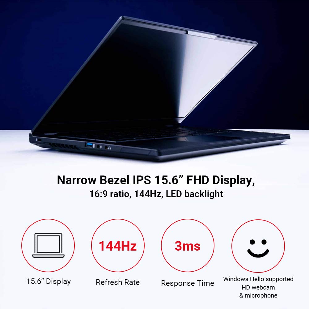MAINGEAR Element 15.6 FHD 144Hz Gaming Laptop Notebook PC Intel Core i7-9750H 2.6GHz GeForce RTX 2070 MAX-Q 8GB GDDR6, 32GB DDR4-2666 Memory, 2TB NVME SSD, Windows 10 Pro, Thunderbolt 3, WiFi6