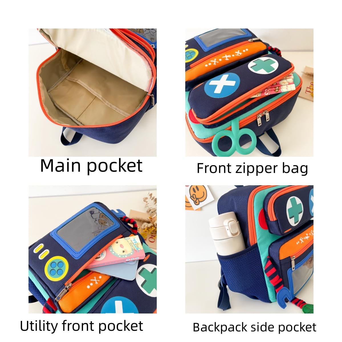 MAOYUAN BEAR Cute Robot Toddler Preschool Backpack, Schoolbag for boys,Suitable for kindergarten children (green)
