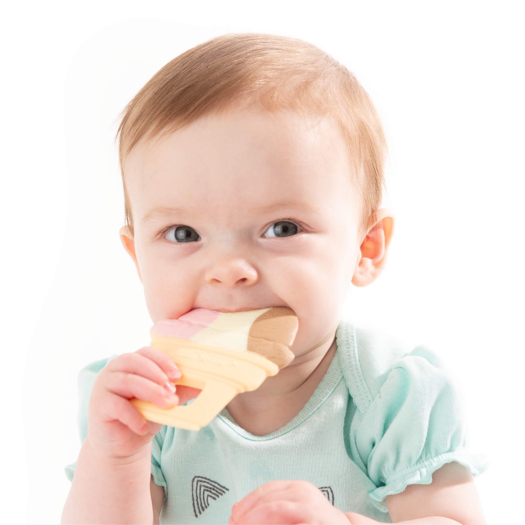 Little Toader Teething Toys - Soft Silicone Desserts Sweets and Candy Shaped BPA Free Teethers (Neapolitan Ice Cream Cone)