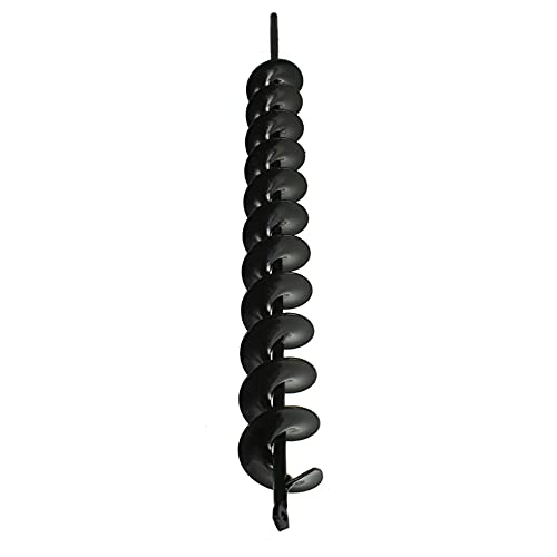 TINVHY 2in Wide 24in Long Metal Earth Auger Drill Bit, Garden Plant Flower Bulb Auger Rapid Planter Bulb Compatible Auger Machine Head with 3/8in Diameter Non-Slip Hex Shank