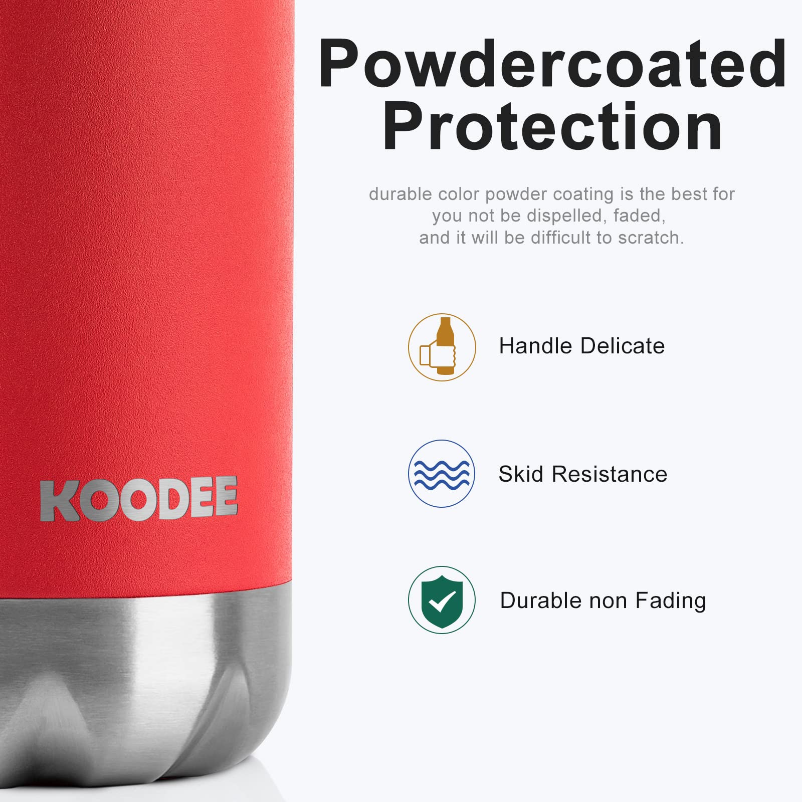 koodee Small Water Bottle for School 9 oz Stainless Steel Double Wall Vacuum Insulated Water Bottle BPA Free, Leak Proof (Mango Yellow)