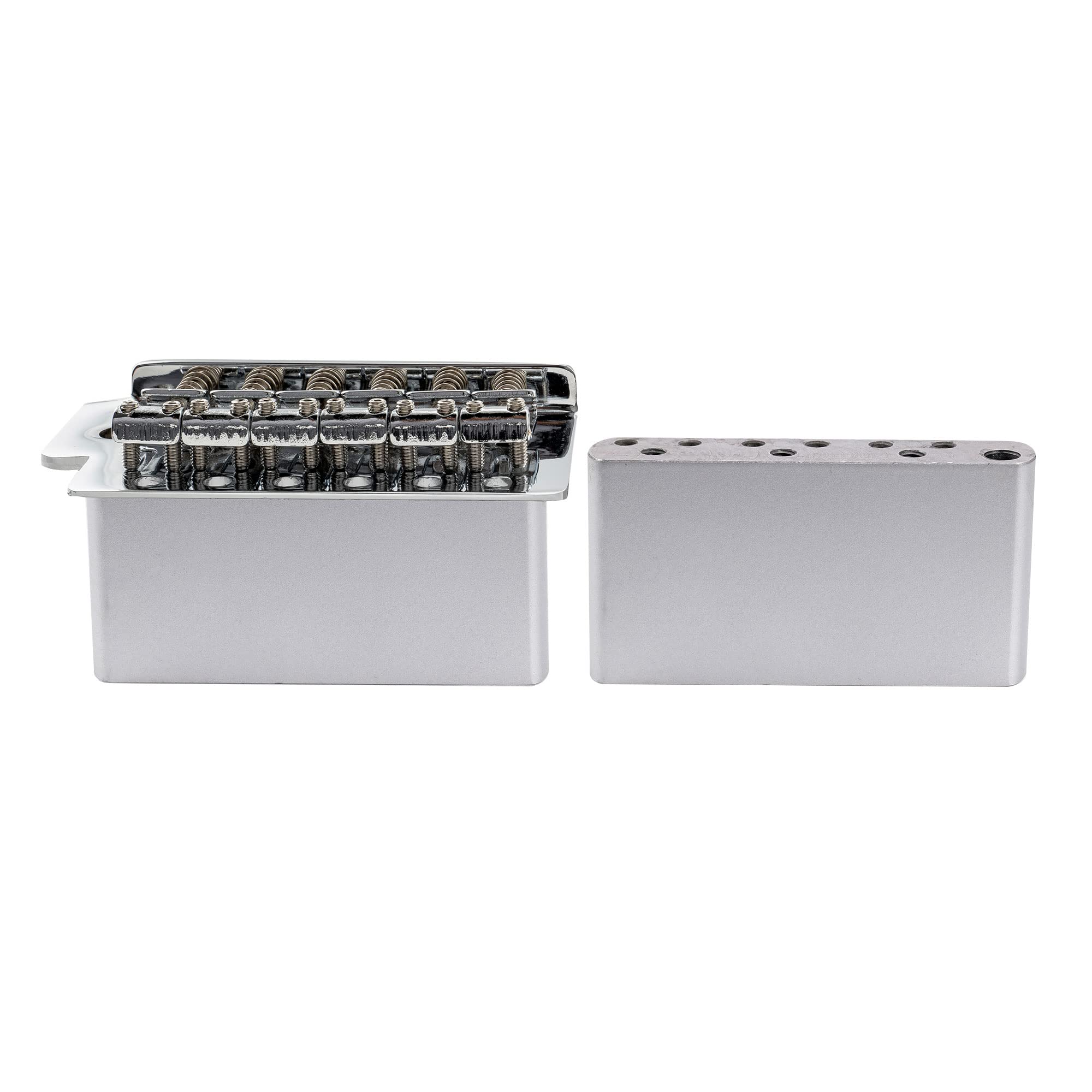 Musiclily Ultra 52.5mm (2-1/16 inch) String Spacing Full Solid Steel Short MIM Style Tremolo Block for China made Squier Pre-2020 Affinity 6-Screw Electric Guitar Bridge, 36mm Tall