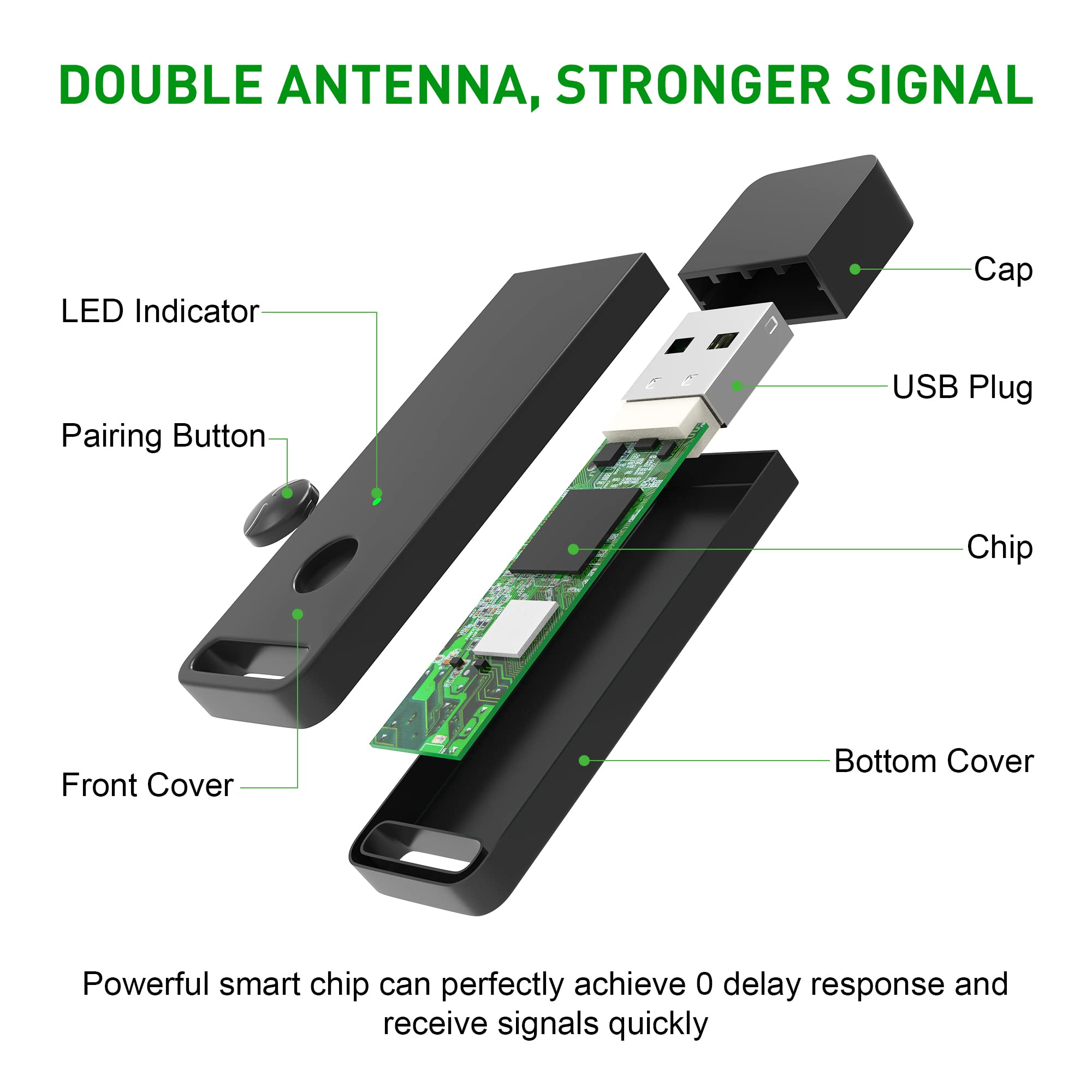 sevkumz Wireless Adapter for Xbox One, USB Wireless Gaming Receiver Adapter for Windows 10/8/7 Compatible with Xbox One Controller, Xbox One X, Xbox One S and Elite Series Controller