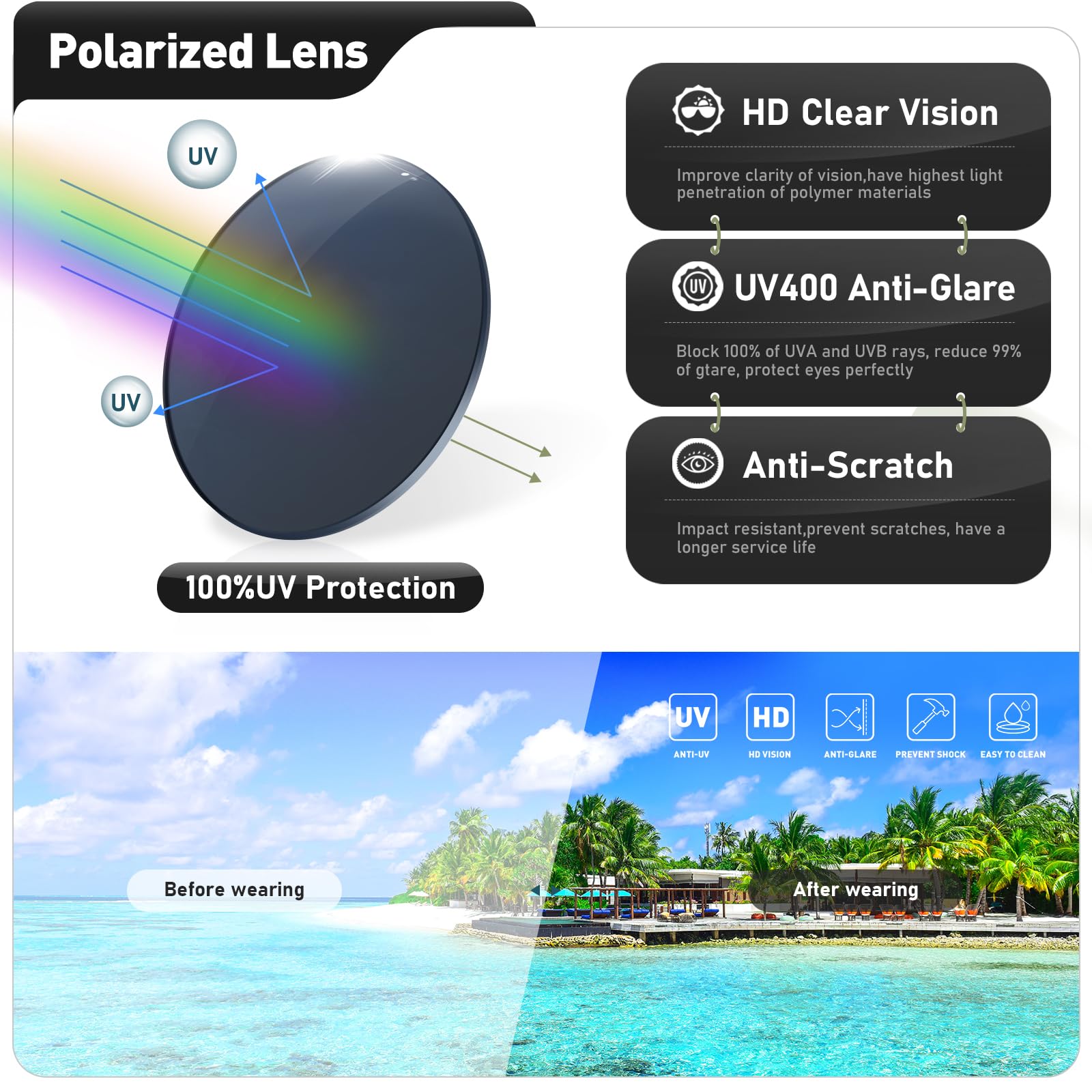Polarized Sunglasses Men Womens - Retro Square Sun Glasses for Fishing Driving UV Protection (Red)
