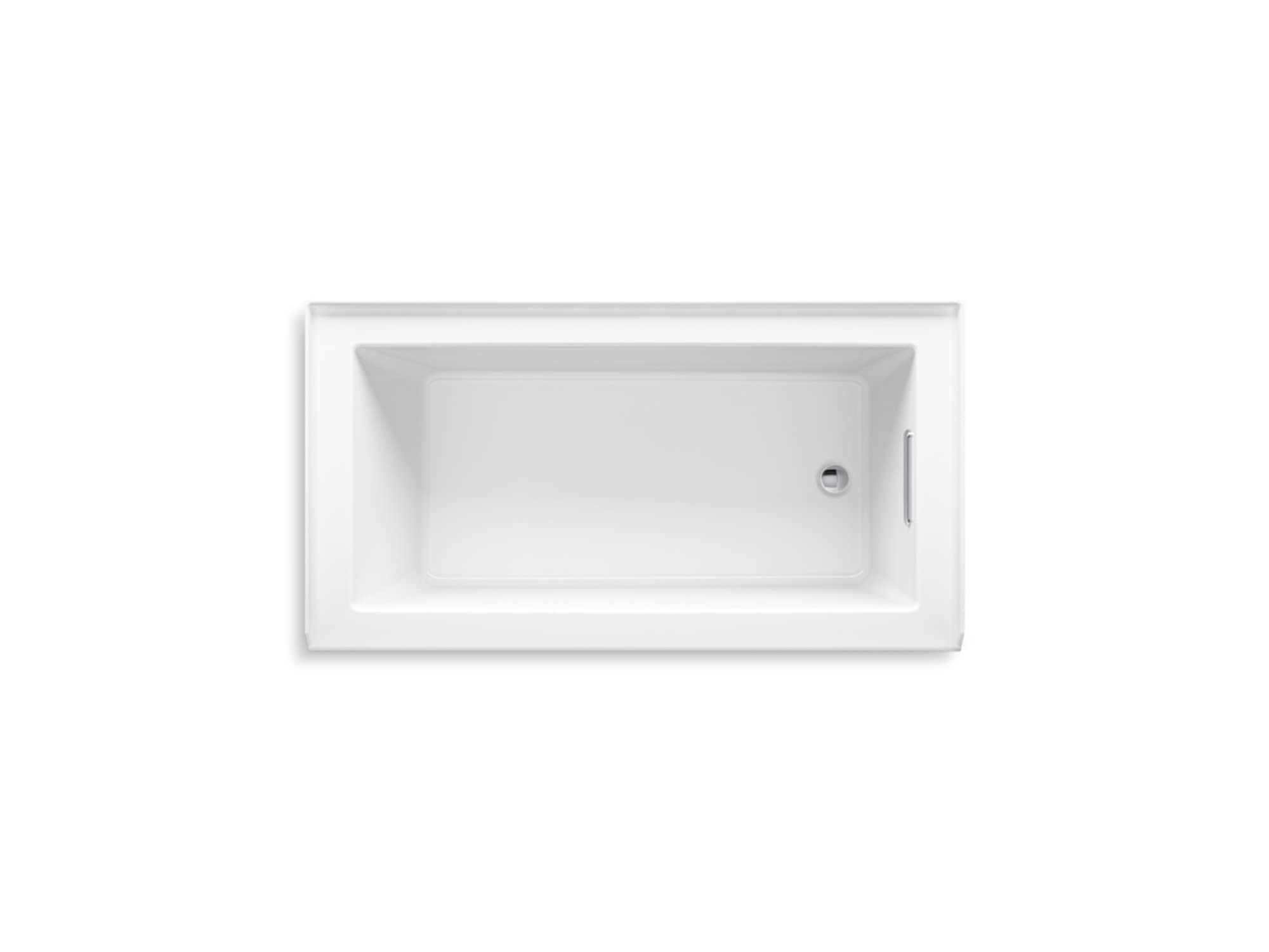KOHLER K-1957-RA-0 Underscore Rectangle 60-Inch x 32-Inch Alcove Bath, Integral Flange and Right-Hand Drain, White