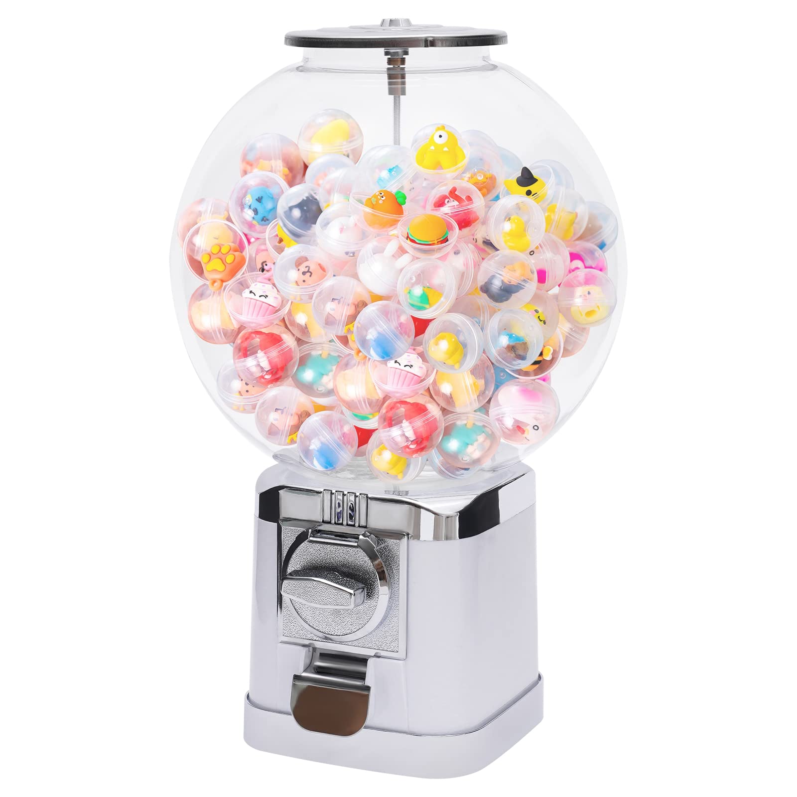 MhdunueSK Big Bubble Gumball Machine,Vending Machines for Business,Machine Capacity 500 Pieces 1.26inch Ball or Candy,for Selling Small Capsule Toys Candy (LM-202B White)