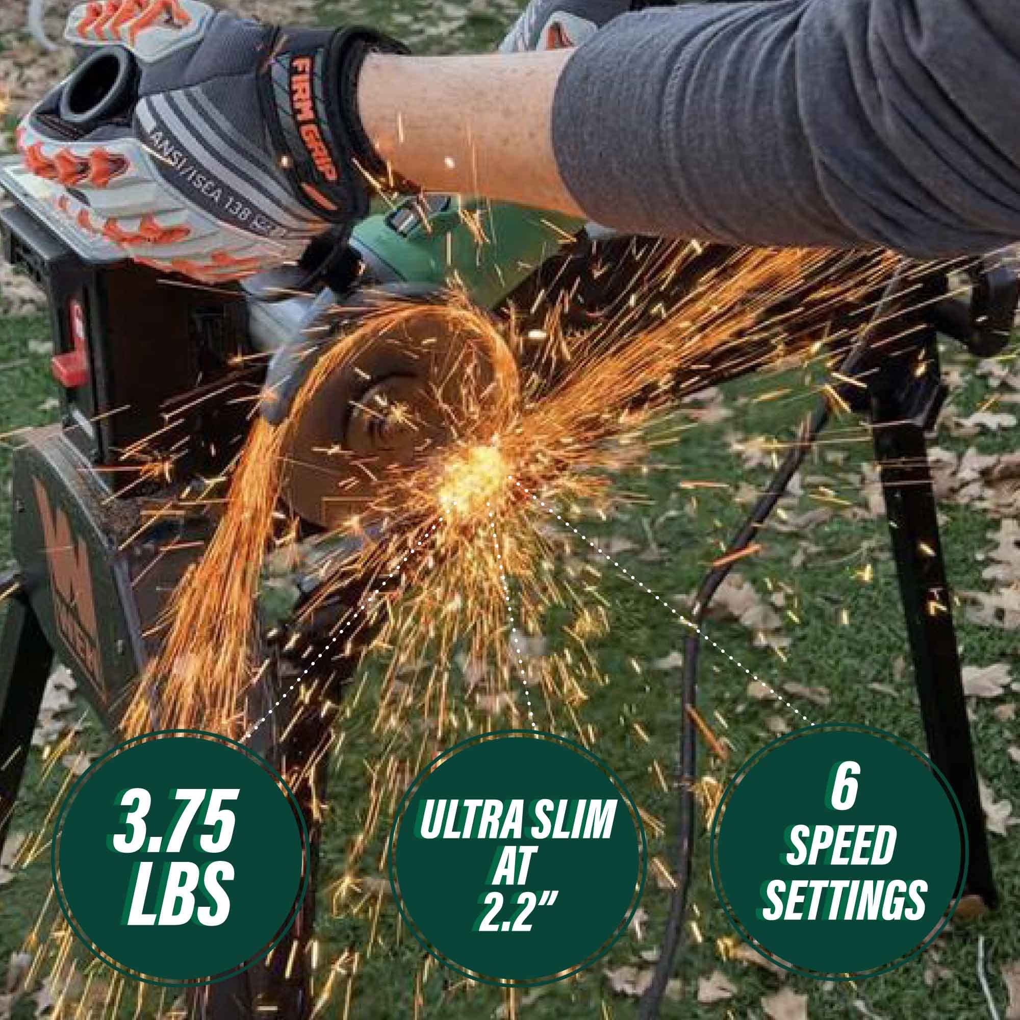 Metabo HPT Angle Grinder | 4-1/2-Inch | AC Brushless | Variable Speed | 12-Amp Motor | 2,800-10,000 Rpm | 1,300W | Slide Switch W/Trigger Lock-On | 1-Year Warranty | G12VE