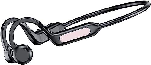 Wireless Bluetooth 5.3 Bone Conduction Headset with Microphone - Waterproof Swimming Sports Noise Canceling Stereo - Bendable Earbud Open Headset