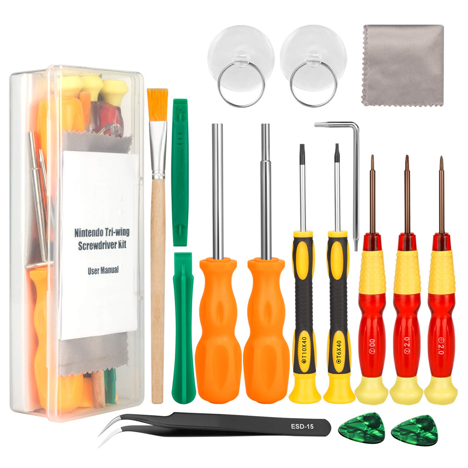 Keten Repair Kit for Nintendo Switch, 17in1 Professional Full Security Screwdriver Game Bit Repair Tool Kit for Nintendo Switch/Nintendo Switch Lite/JoyCon, NES/SNES/GBA