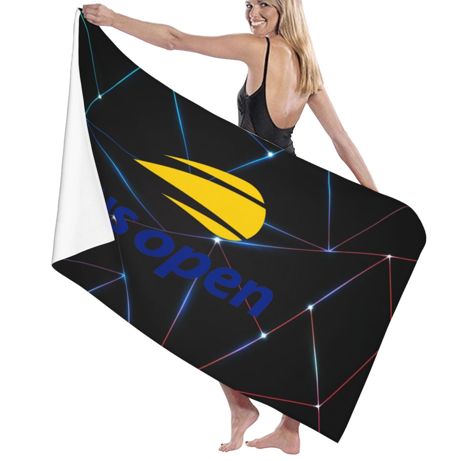 Lujzwop Us Open Tennis 2023 Beach Towel, Oversized Pool Towel, Quick Dry Microfiber Beach Towel for Men and Women