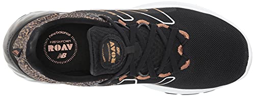 New Balance Women's Fresh Foam Roav V2 Sneaker, Black/White/Copper Metallic, 8