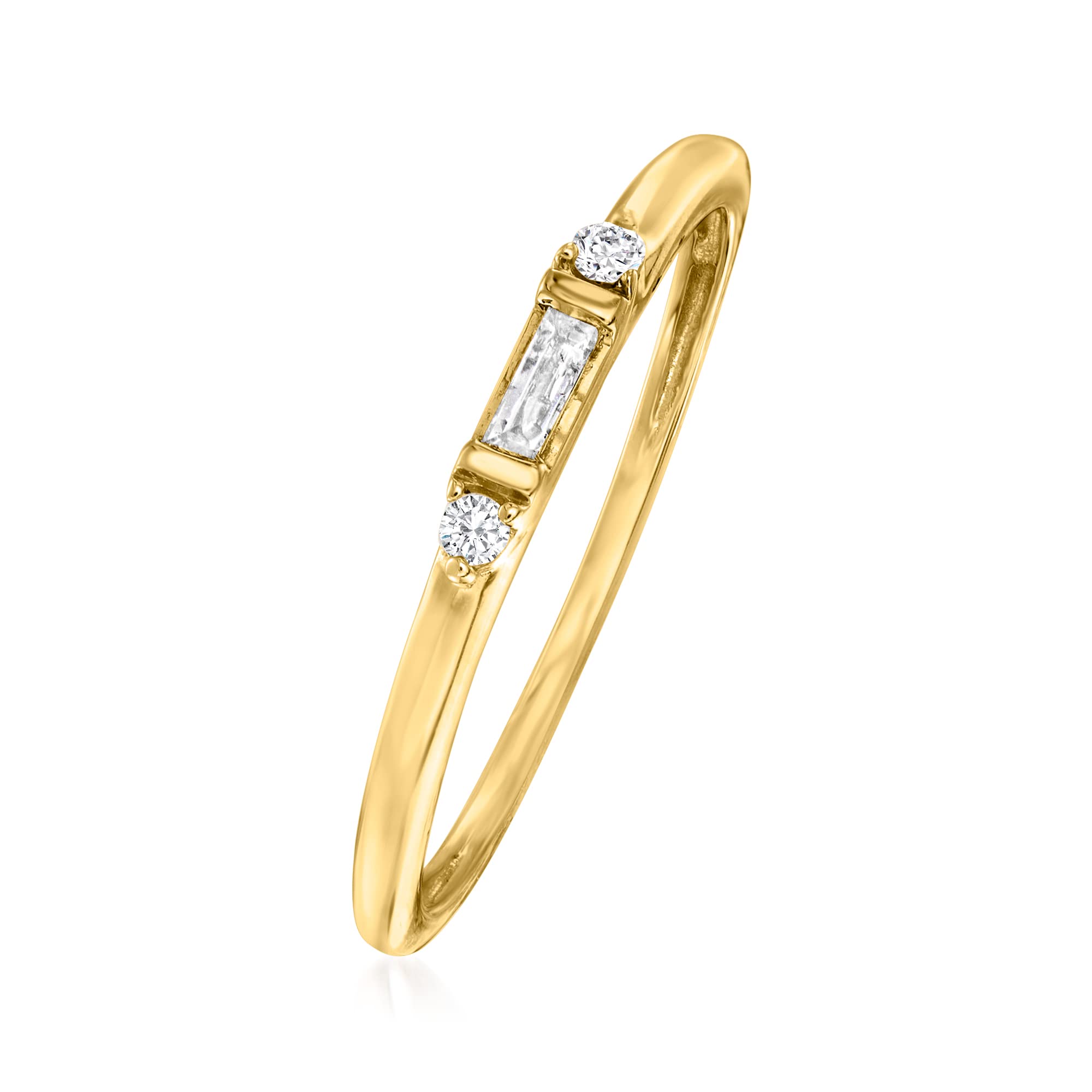 RS Pure by Ross-Simons 0.10 ct. t.w. Diamond Ring in 14kt Yellow Gold. Size 8