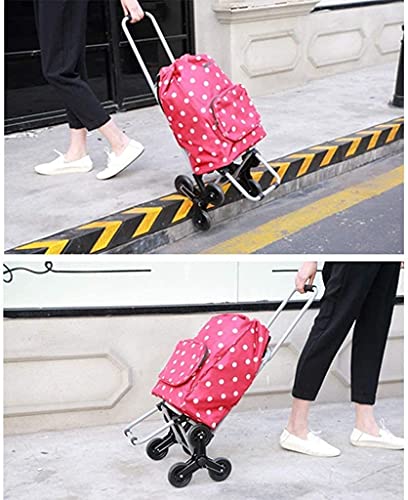 Shopping Trolley on Wheels Multi Function Shopping Cart Foldable Trolley On Wheels Lightweight Stair Climbing Cart with Large Capacity Waterproof Grocery Stair Climbing Foldable Cart Storage Hand T