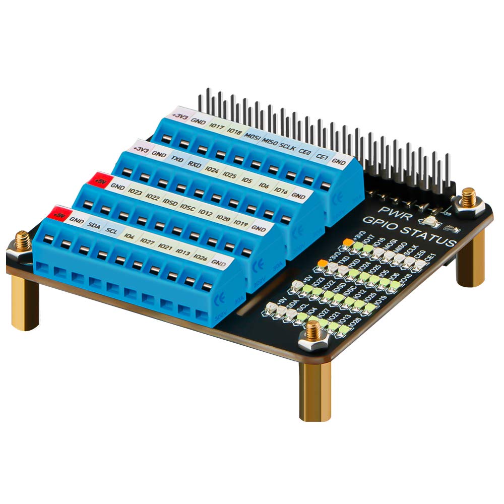 MakerFocus GPIO Expansion Board for Raspberry Pi 4 Breakout GPIO Screw Terminal Hat Compatible with Raspberry Pi 4b 3b+ 3b 2b b+ Raspberry Pi Zero and Zero W