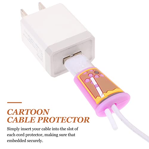 Sosoport 6pcs Data Cable Protective Sleeve Dessert Shaped Protector Charger Protector Phone Charging Line Cover Adorable Protection Sleeve Lovely Data Cable Sleeve Data Lines Plug Protector