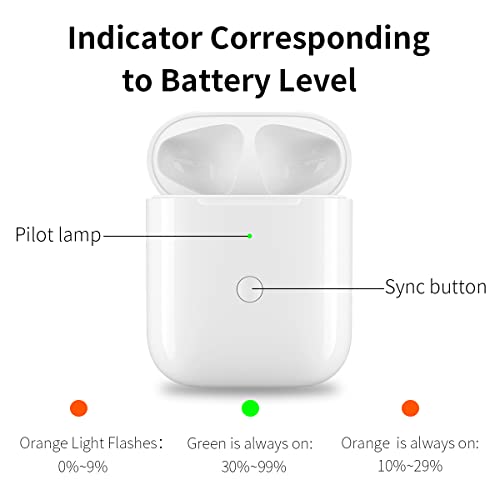 Wireless Charging Case Compatible with AirPods 1 2,Air pods Charger Case Replacement with Bluetooth Pairing Sync Button,no Aipods