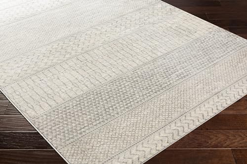 Livabliss Hana Modern Moroccan Area Rug,4'3" x 5'11",Silver Grey