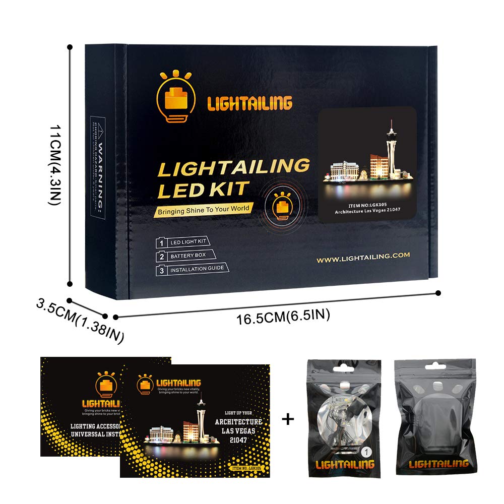 LIGHTAILING Light Set for (Architecture Las Vegas) Building Blocks Model - Led Light kit Compatible with 21047(NOT Included The Model)