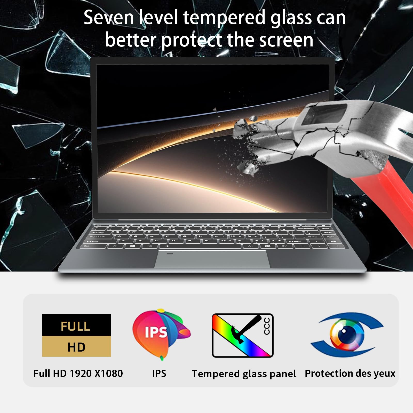 Morostron 15.6" Touch Screen Laptop 16GB RAM 1TB SSD 1080P FHD, Win11 Quad-Core Processor, Full Metal Laptop with Backlit Keyboard & Finger Print Touch ID, AC WiFi, WPS, Mini HDMI, USB 3.0