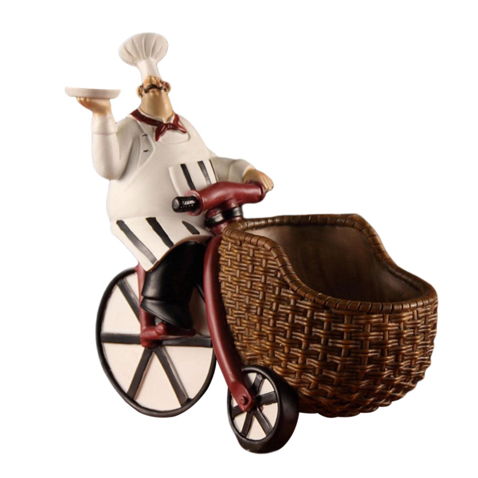rockible Resin Crafts Wine Rack Chef Figurines Stylish Wine Bottle Holder Wine Storage Rack Liquor Holder for Kitchen Tabletop Home Dining Room Decor
