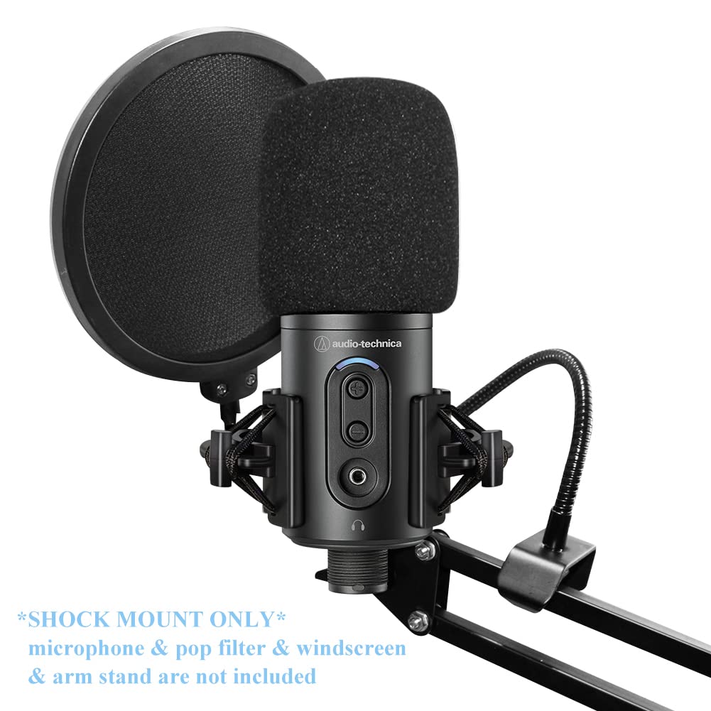 MANAYO Shock Mount for ATR2500X/AT2020/AT2035/AT2050/AT4040/ATR2500 Condenser Mic (Black)