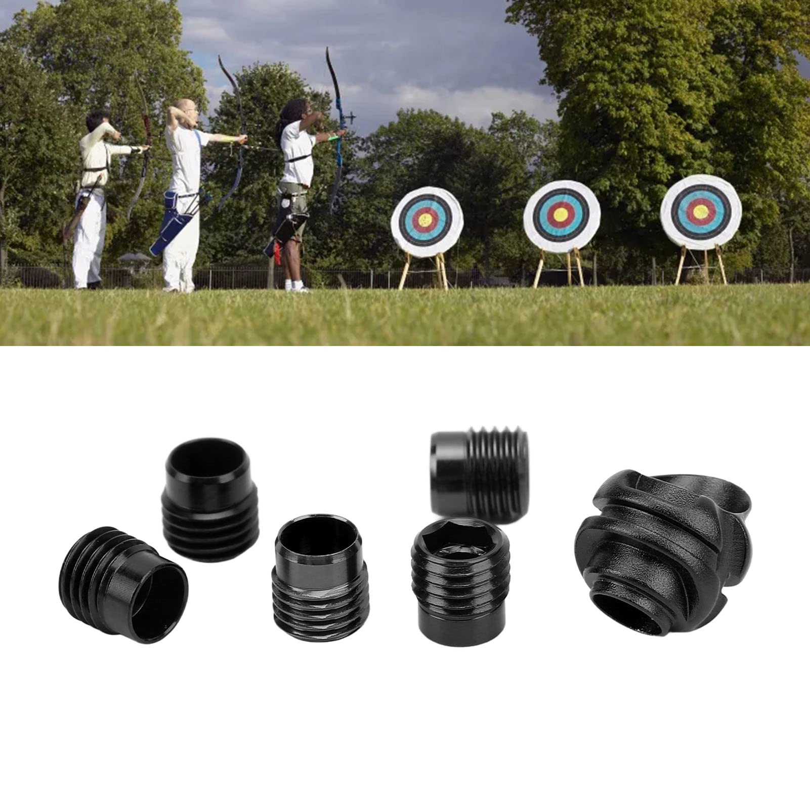RTLR Compound Bow Peep Sight, CNC Maching Archery Hooded Peephole Kit for Shooting (Black)