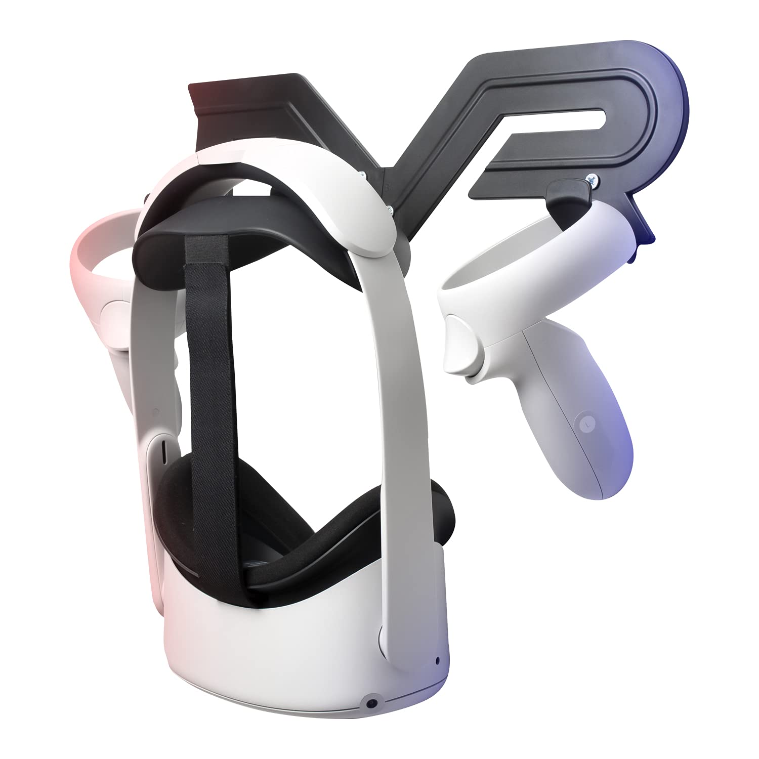 SINBEAUTIES VR Wall Mount Storage Stand Hook and Cleaning Pen for Quest 2 / Pro / 1, PSVR 2, Rift S, HP Reverb G2, HTC Vive, Vive Pro, Cosmos, Valve Index and Mixed Reality Headsets(Black,2-in-1)