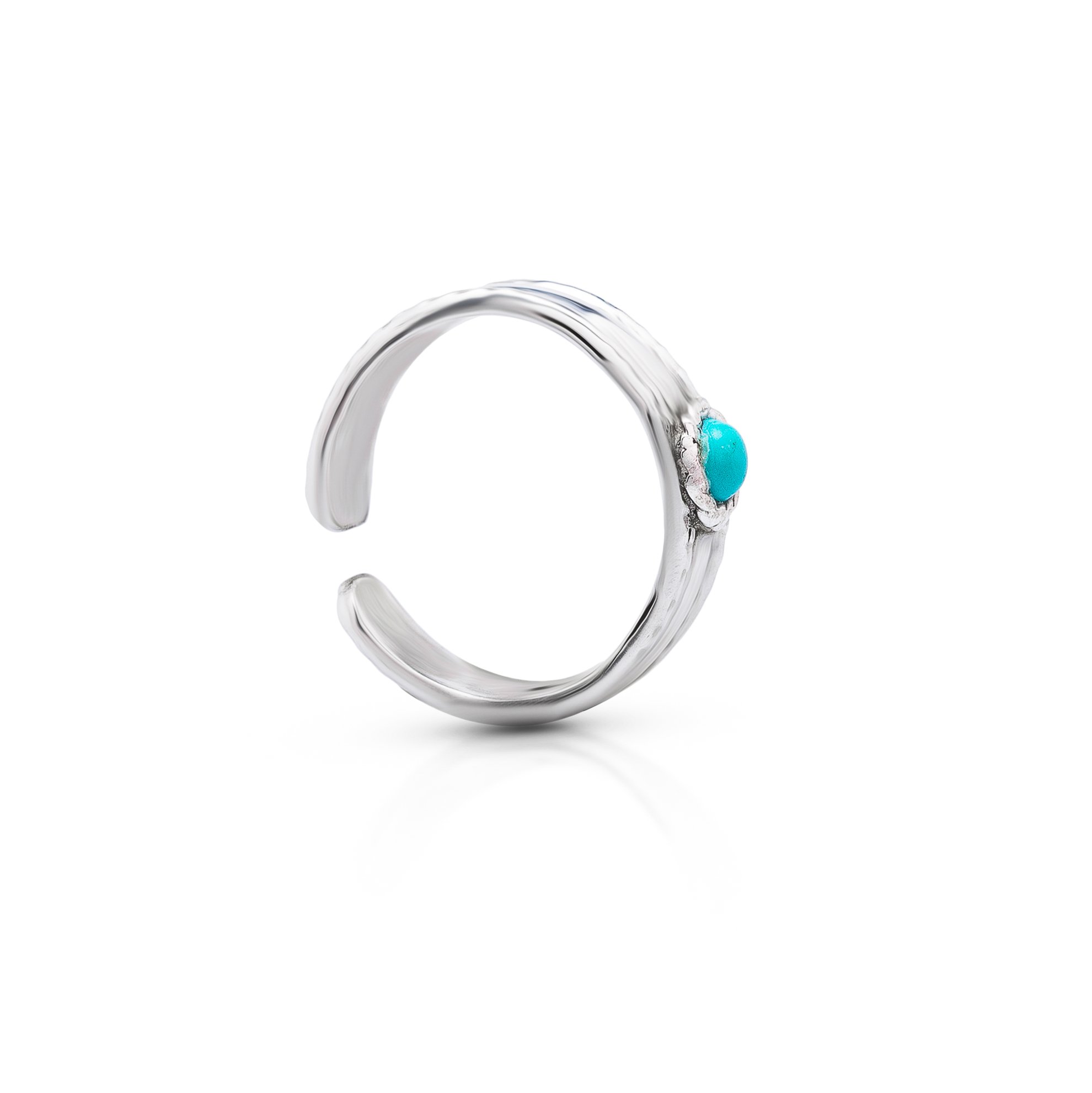 Koral Jewelry Sterling Silver Synthetic Turquoise Adjustable Midi Knuckle/Toe Ring