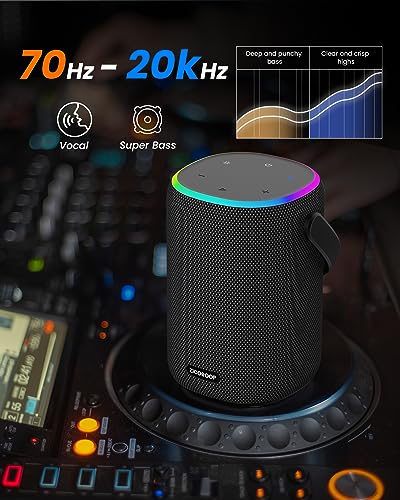ZICOROOP Bluetooth Speakers,50W Portable Bluetooth Speaker with IPX7 Wireless Waterproof, Stereo Sound, Long-Lasting Battery,Handle,Crystal Clear,Rich Bass,8000mAh