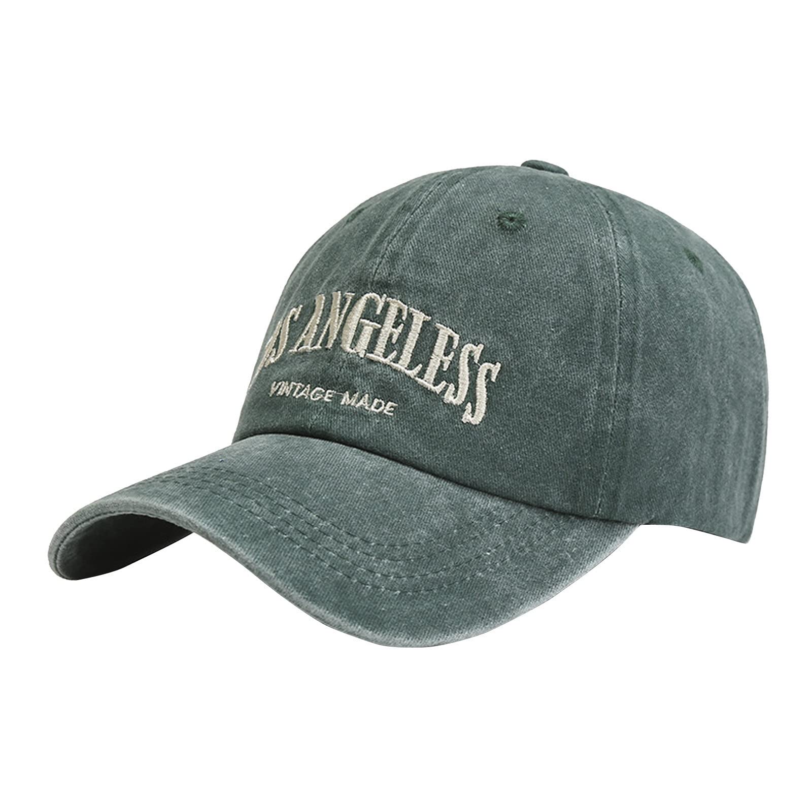 Original Classic Los Angeles Baseball Cap Vintage Washed Adjustable Dad Hat Low Profile Team Baseball Hat for Women Men Green