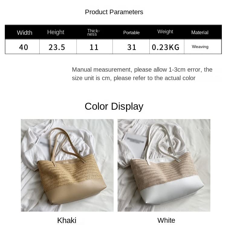 SFMZCM Large-Capacity Bag Women's Summer Casual Bag Commuting Shoulder Bag Basket Tote Bag for Women (Color : E, Size : 1)