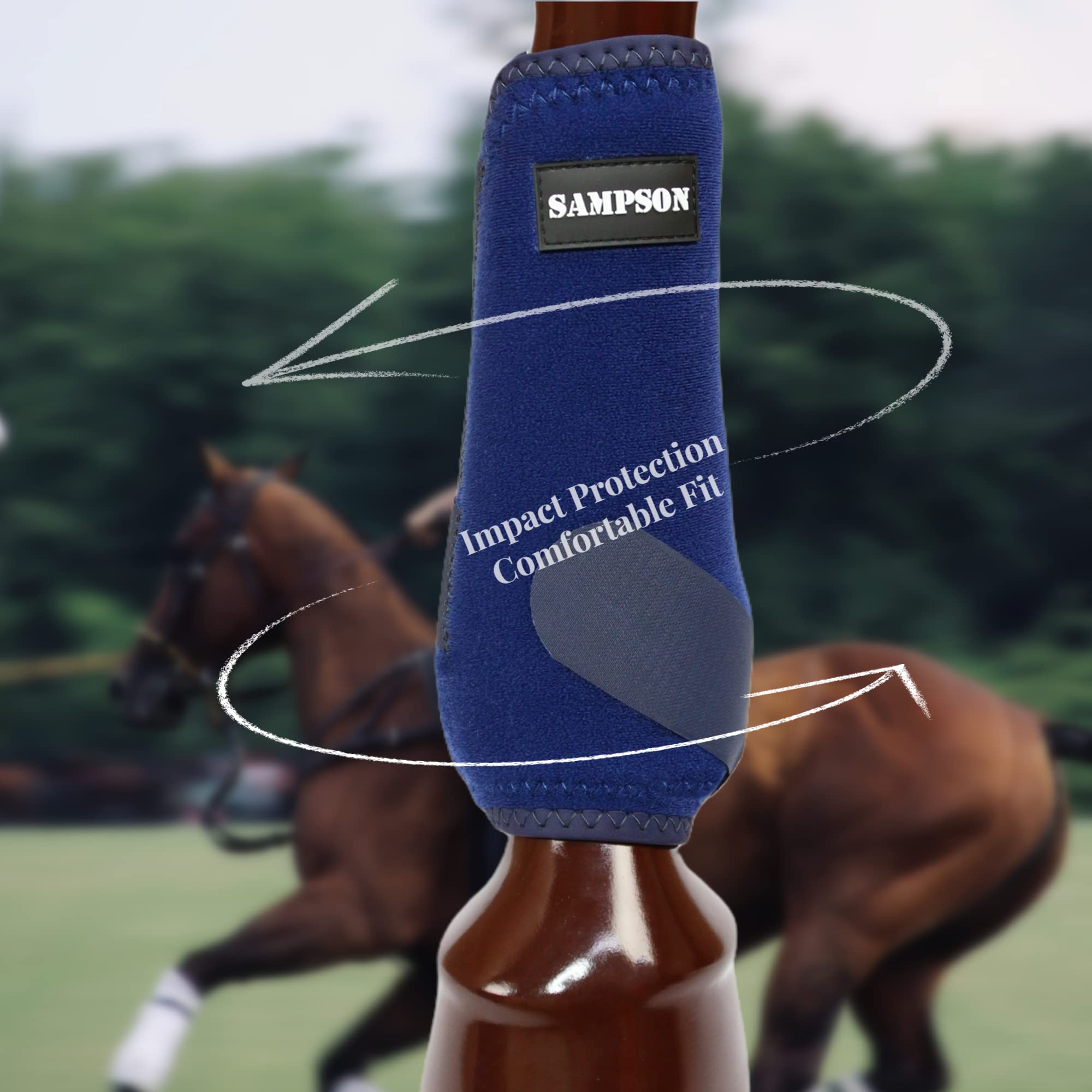 Sampson Horse Boots Set of 4,Professional Horse Boots with Shock-Absorbing Memory Foam,Superior Protection and Comfortable Fit,Splint Boots for Horses