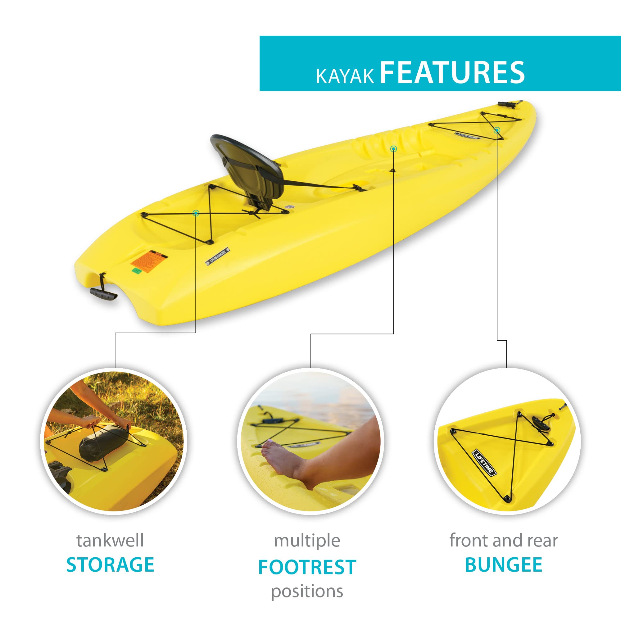 Lifetime Sit On Top Kayak, Volt 85, Yellow