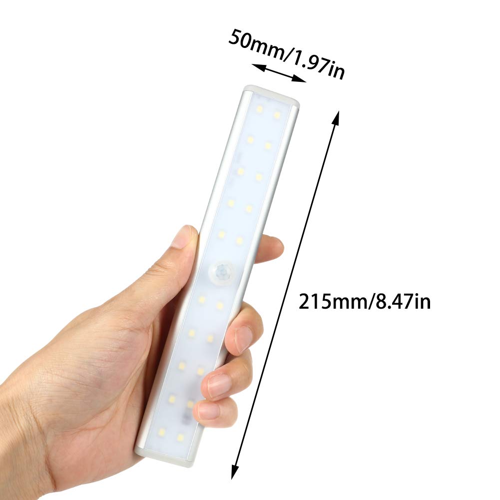LUNSY 20LED Under Cabinet Lighting with Remote 4Pack, Rechargeable Battery Operated, Dimmable,140lm, Timmer,Wireless Closet Light Bar