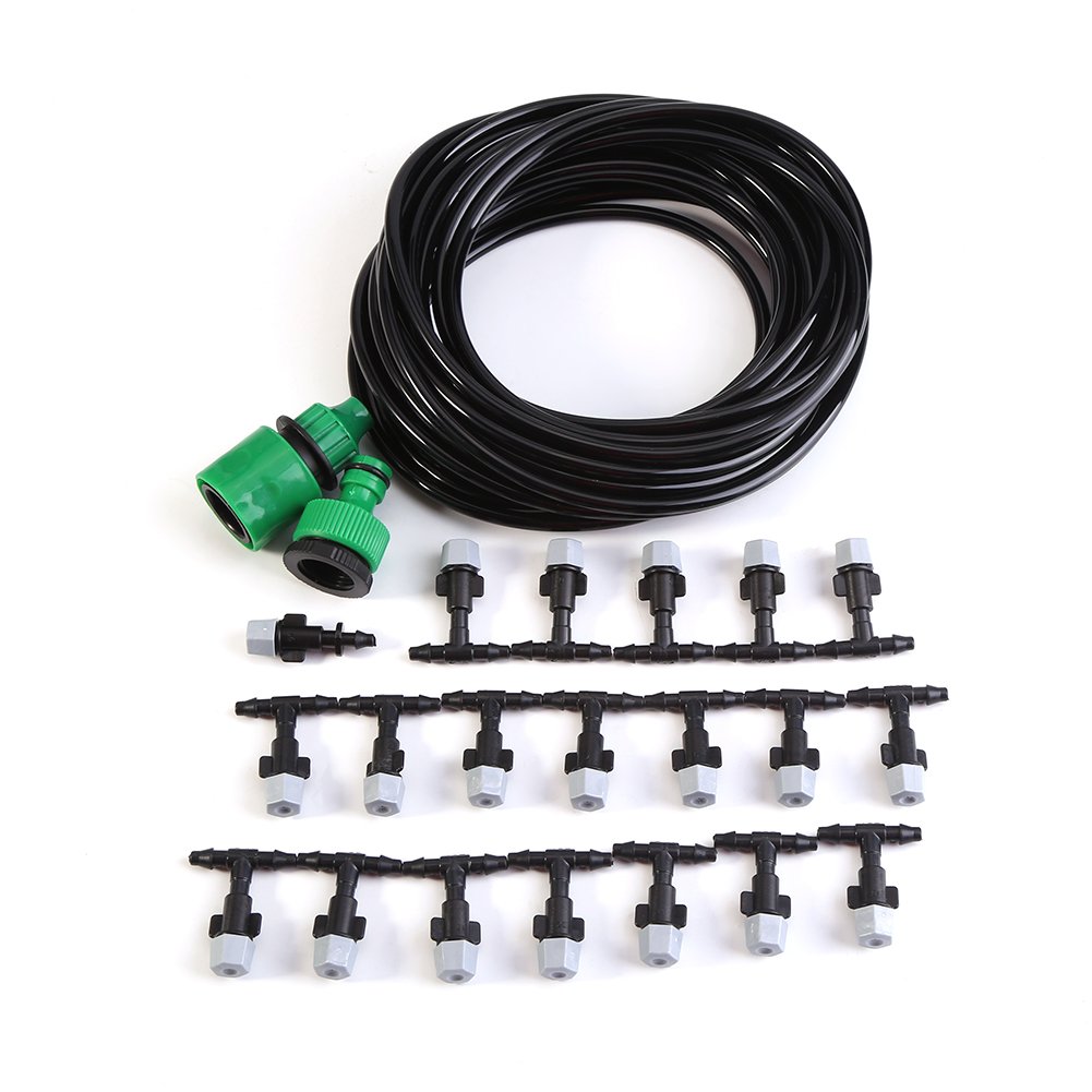 Micro Flow Drip Watering Irrigation Kits, Water Misting Cooling System Hose Sprinkler Nozzle Garden Patio Micro Irrigation Set (5M)