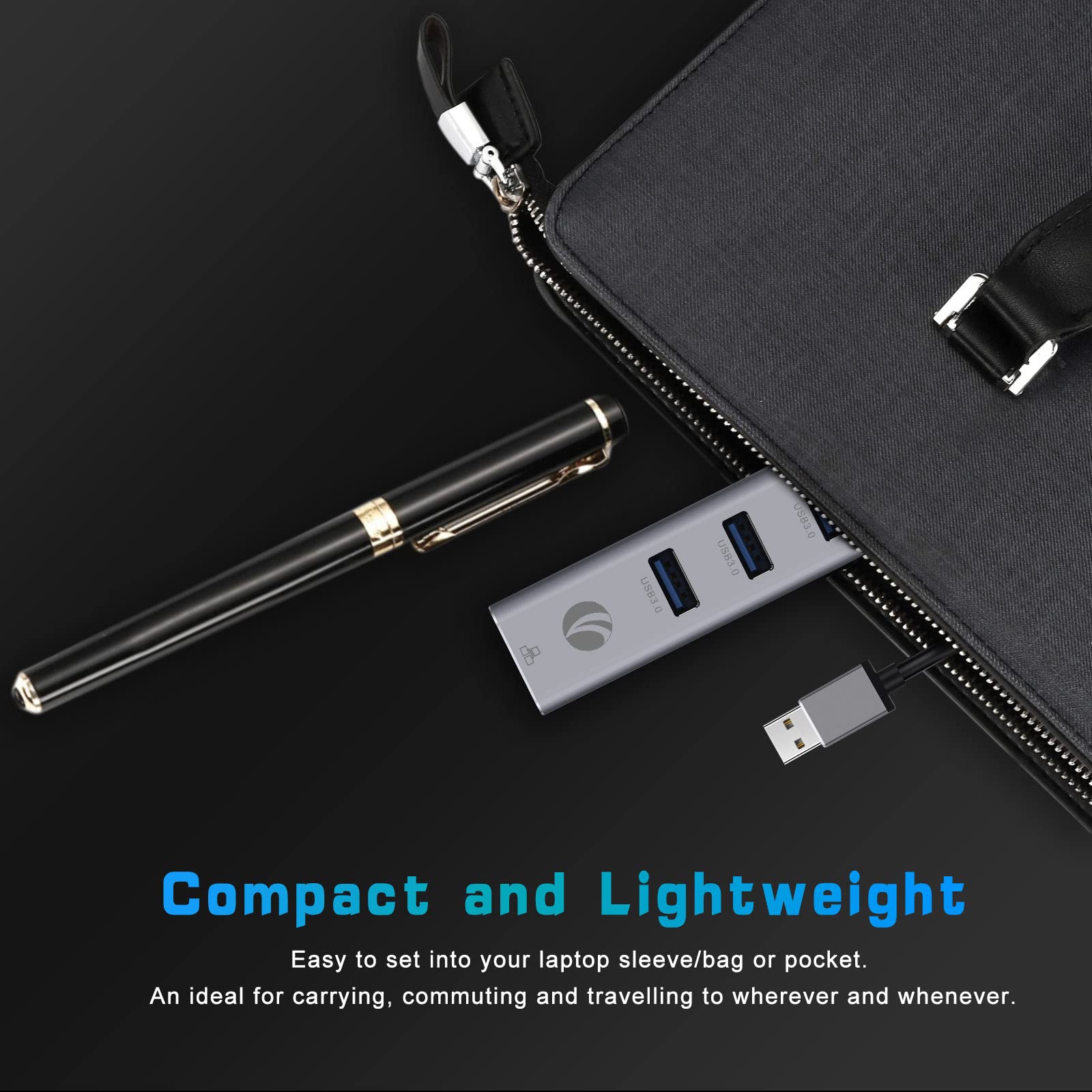 VCOM USB to Ethernet Adapter, USB Hub with 3 USB 3.0 Ports, RJ45 Gigabit Port, Ultra Slim Aluminum Shell Ethernet Converter Compatible with Chromebook, XPS, Surface Pro, MacBook Pro/Air, iPad Pro