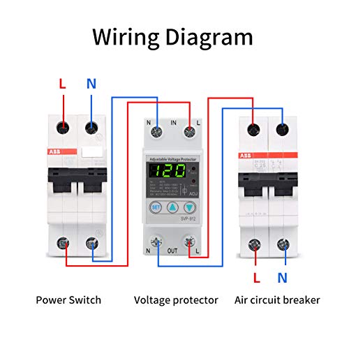 SVP912 120VAC Self Recovery Under Voltage Protector Adjustable Voltage Protective Device Automatic Reset Protection Switch (40A)