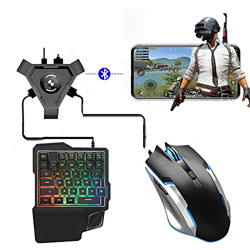 RUIYUYUZ Bluetooth 4.1 Keyboard Mouse Converter,Mobile Gamepad Android PUBG Controller Keyboard Gaming Mouse Converter for iOS Ipad to PC