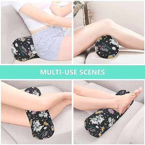 Llama Unicorn Space Neck Support Pillow Round Neck Roll Bolster Cylinder Pillow Cervical Pillows Body Pillow for Leg Knee Back Head Support for Work Men Women Bed