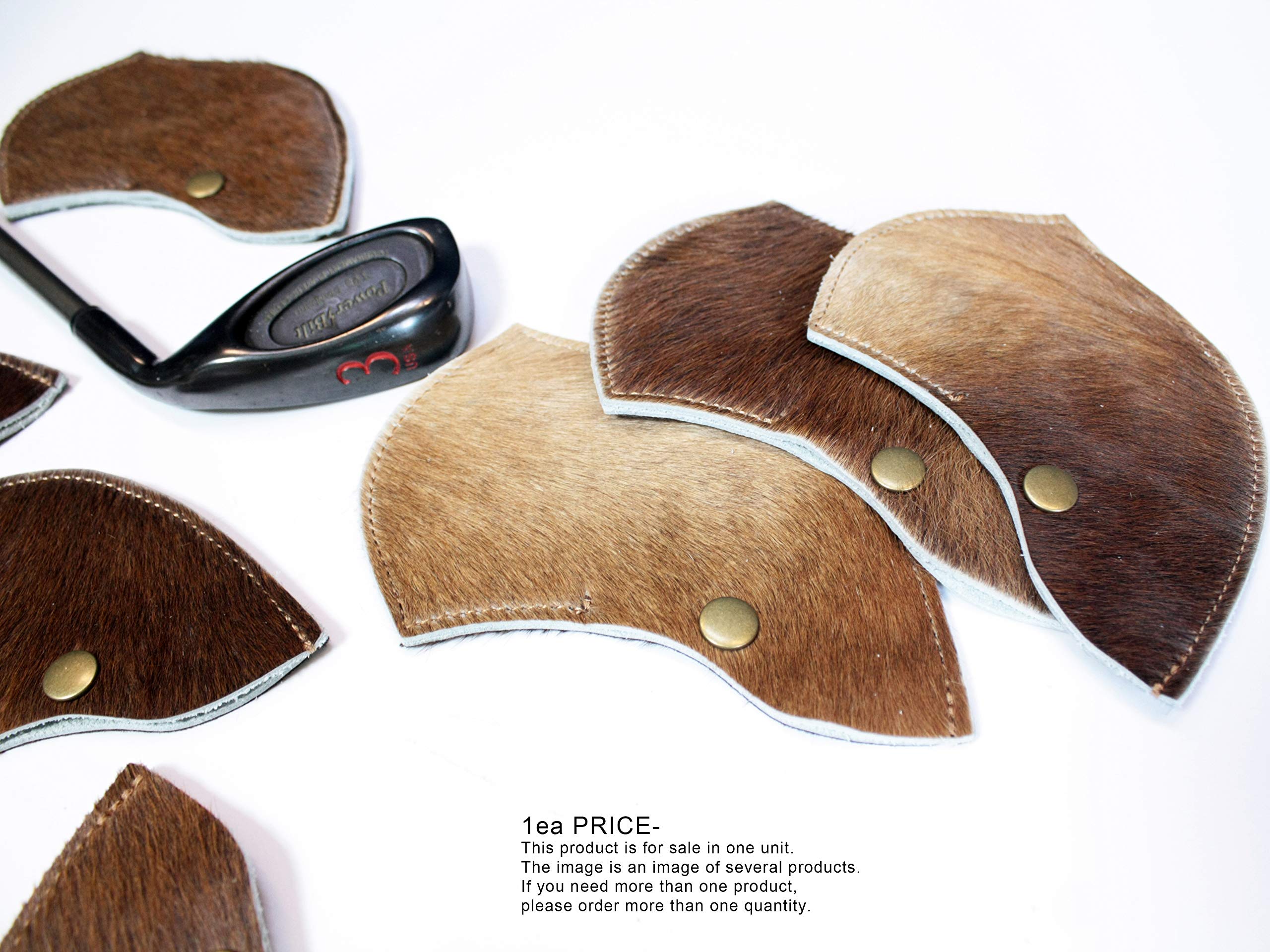 moriskorea Golf Club Head Cover (1pcs) Custom Wedge Iron Protective Cowhide Genuine Leather Fit All Brands Titleist, Callaway, Ping, Taylormade, Cobra Etc. 1ea. NOT Set.