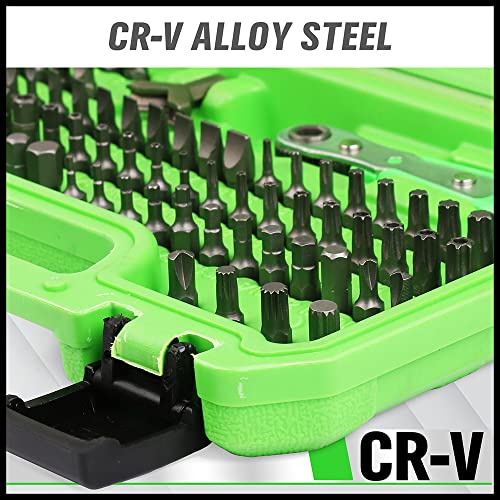 SWANLAKE 112PCS Security Bit Set Screwdriver Bit Set With Ratchet Wrench,Cr-V Steel