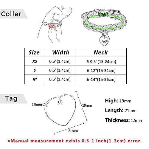 Leather Dog Collar Braided Dog Puppy Cats ID Collar with Name Personalized Engraved for Small Medium Dogs Free Bell (Color : Blue Size : XS Code)